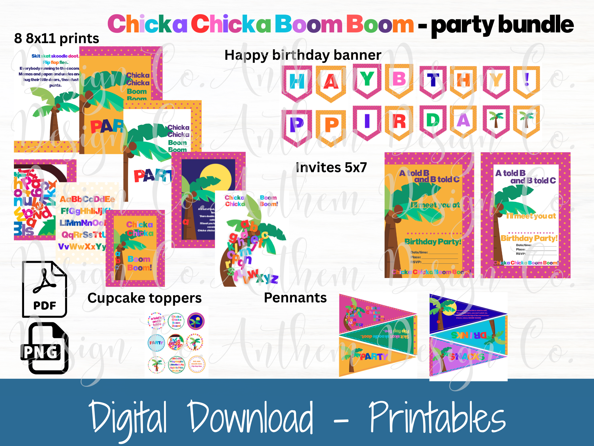 Chicka Chicka Boom Boom Printable Party Set! – AnthemDesignCompany
